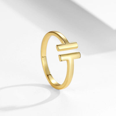 T-Bar Open Ring in Gold | RUNWAY SUPPLY